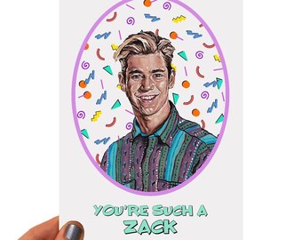 Saved by the Bell Zack Morris Greeting Card Hey Preppy Retro 90s TV ...