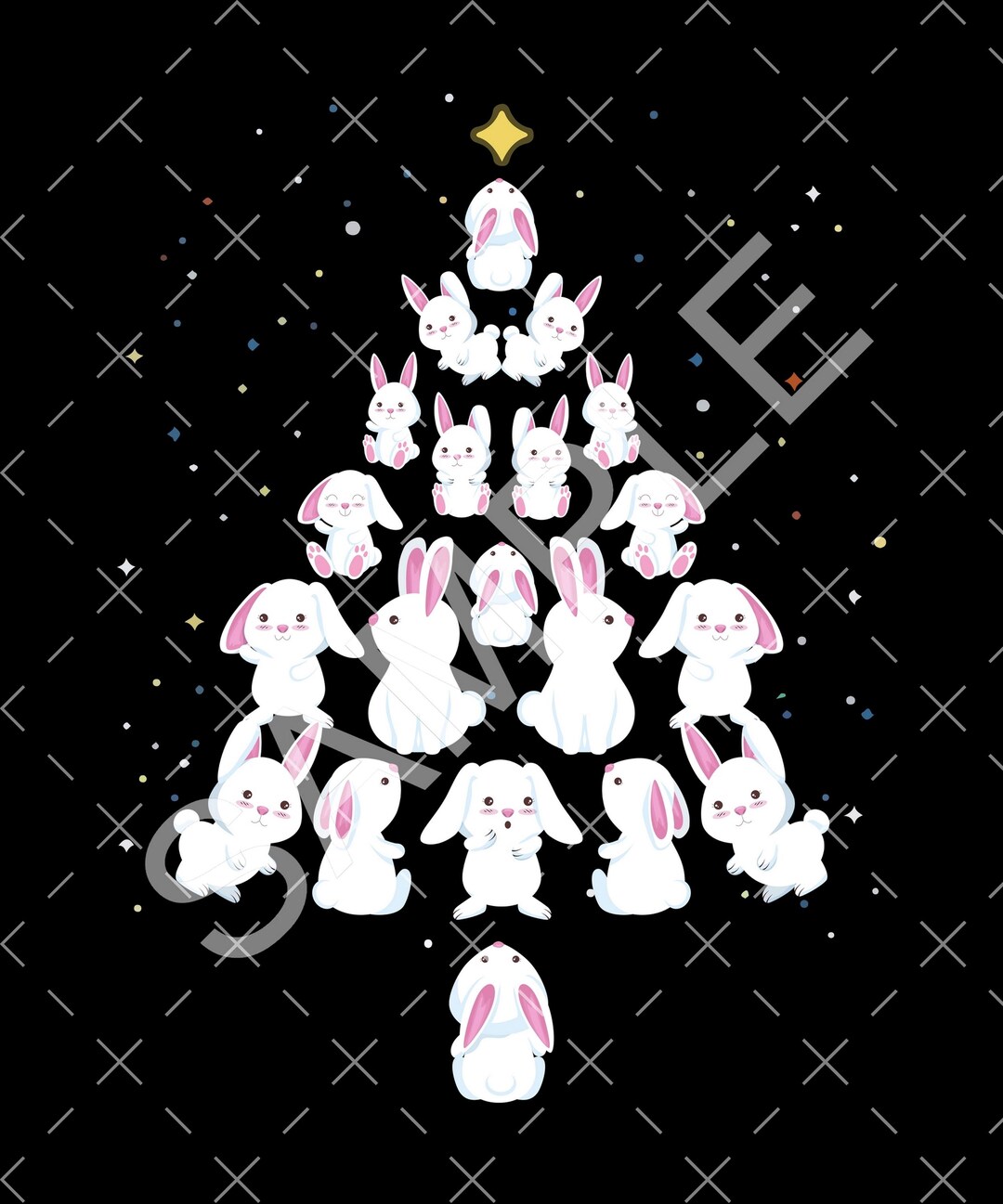 Rabbit Christmas Tree PNG, Clipart Christmas Png, Cute Bunny, Winter ...