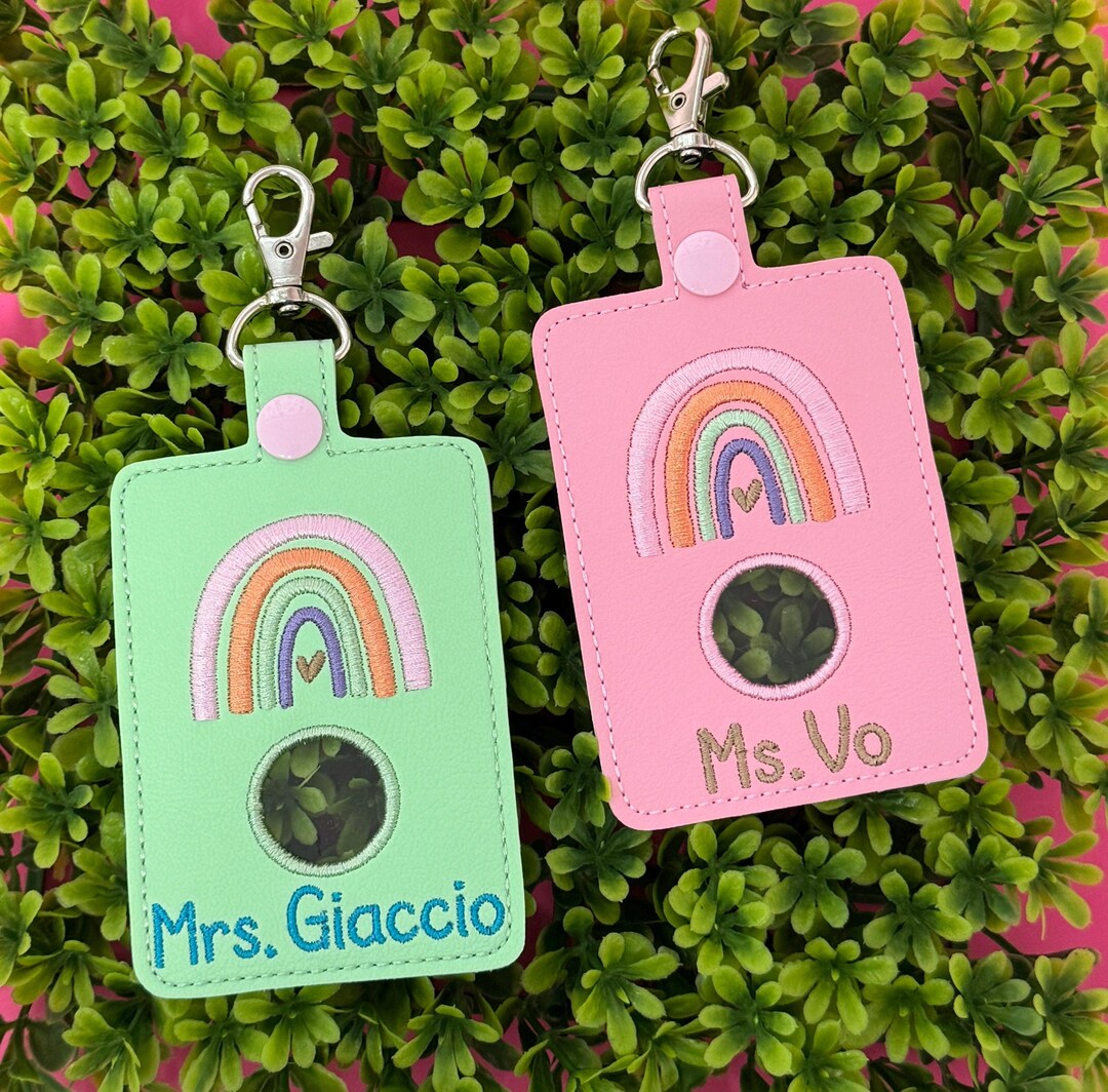 Teacher Alarm Personalized Rainbow ID Badge Holder, Teacher Alarm ...