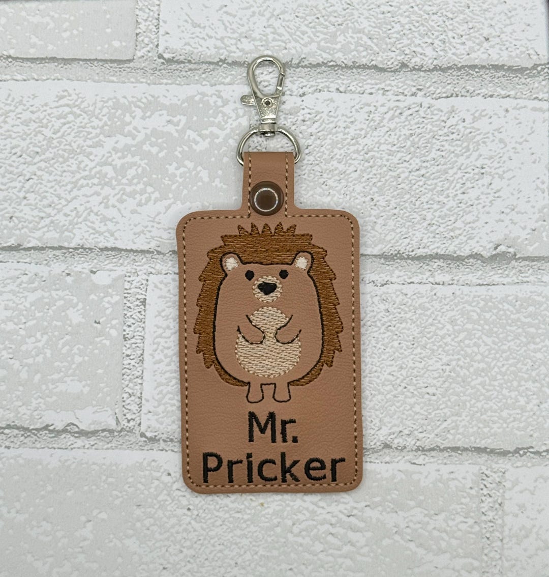 Personalized Hedgehog Teacher Badge Holder: Faux Leather Card Case - Etsy