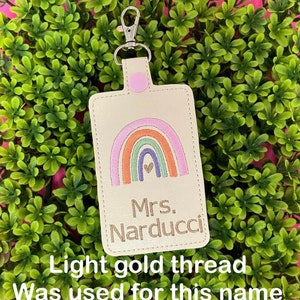Boho Rainbow Badge Holder, Personalized ID Badge Holder, Card Case ...