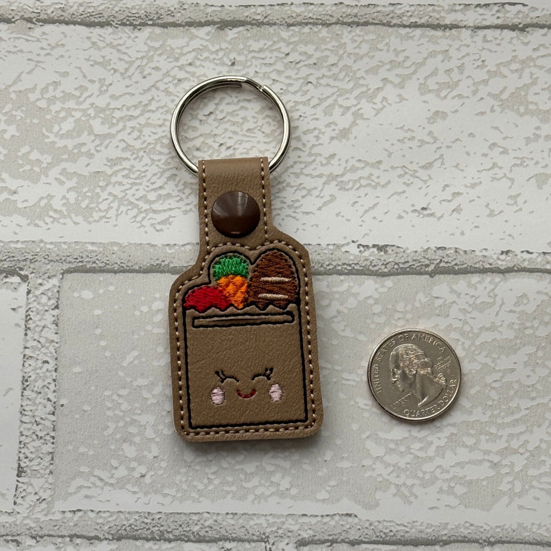 Grocery Bag Quarter Holder Keychain, Quarter Holder Key Chain, Coin ...