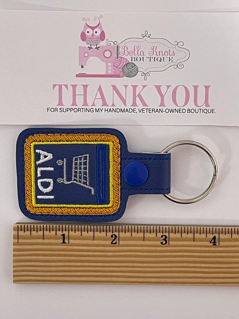 Embroidered Aldi Quarter Holder Keychain: Shopping Cart Coin - Etsy