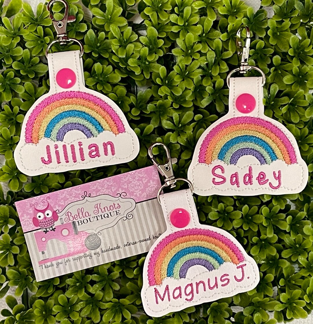 Rainbow Bag Tag Personalized Luggage Tag Personalized Name - Etsy