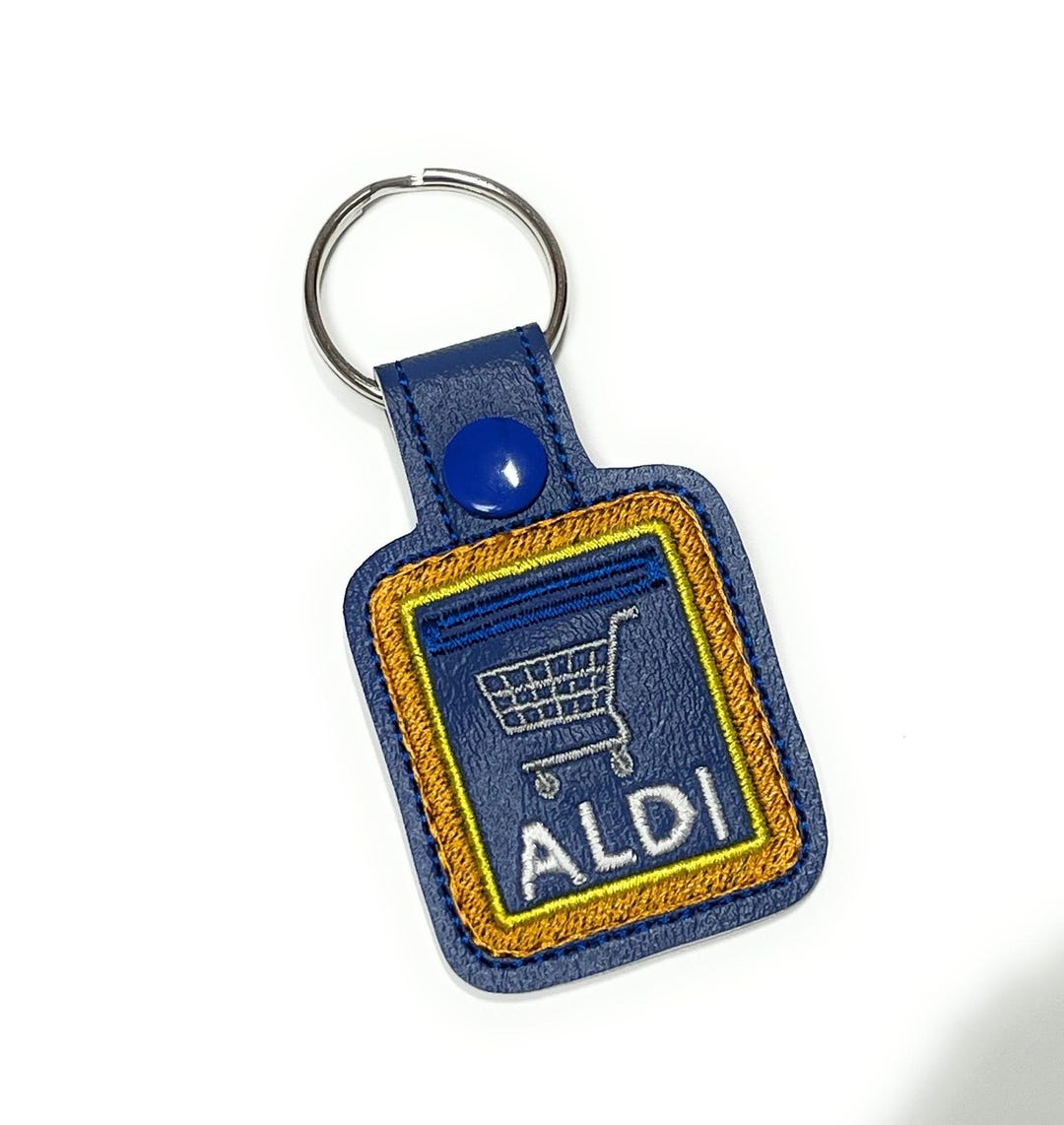 Embroidered Aldi Quarter Holder Keychain: Shopping Cart Coin - Etsy