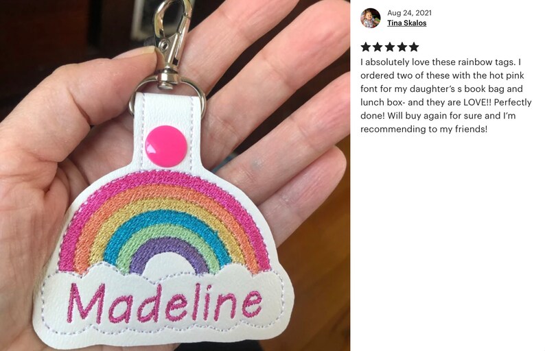 Rainbow Bag Tag Personalized Luggage Tag Personalized Name - Etsy