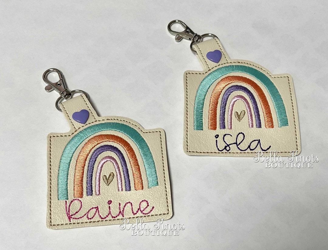 Personalized Rainbow Bag Tag, Rainbow Backpack Tag, Rainbow Luggage Tag ...