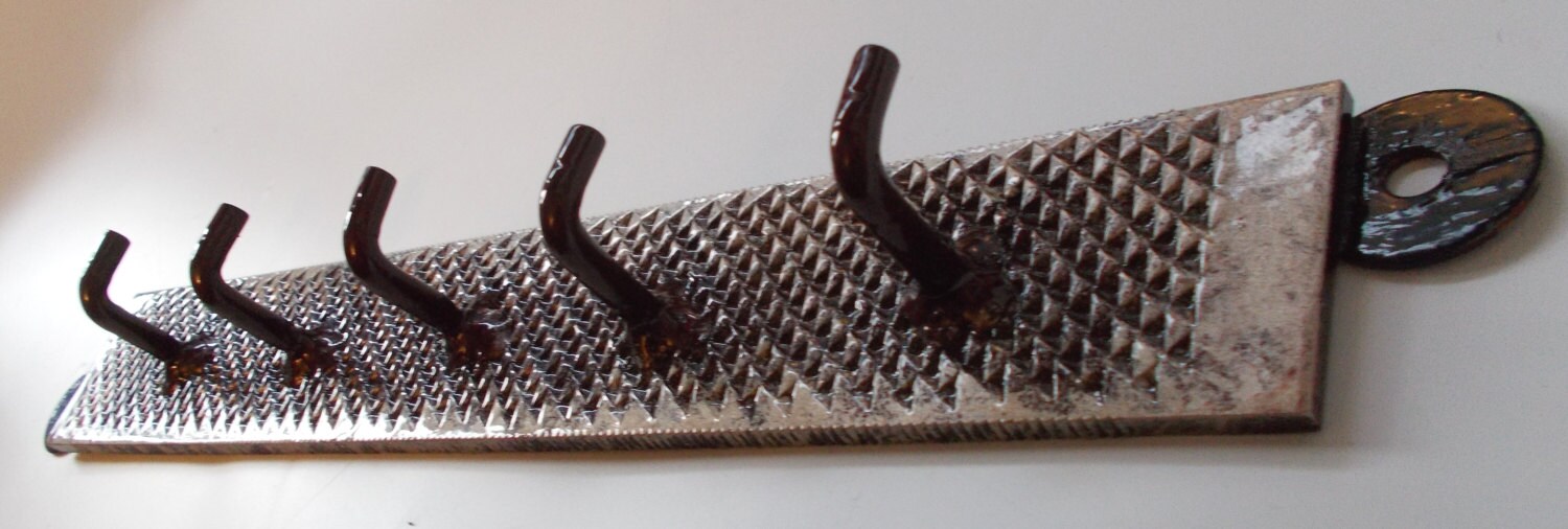 Recycled Farrier Rasp Dog Lead Tack Hanging Rack in Burgundy and Gold ...