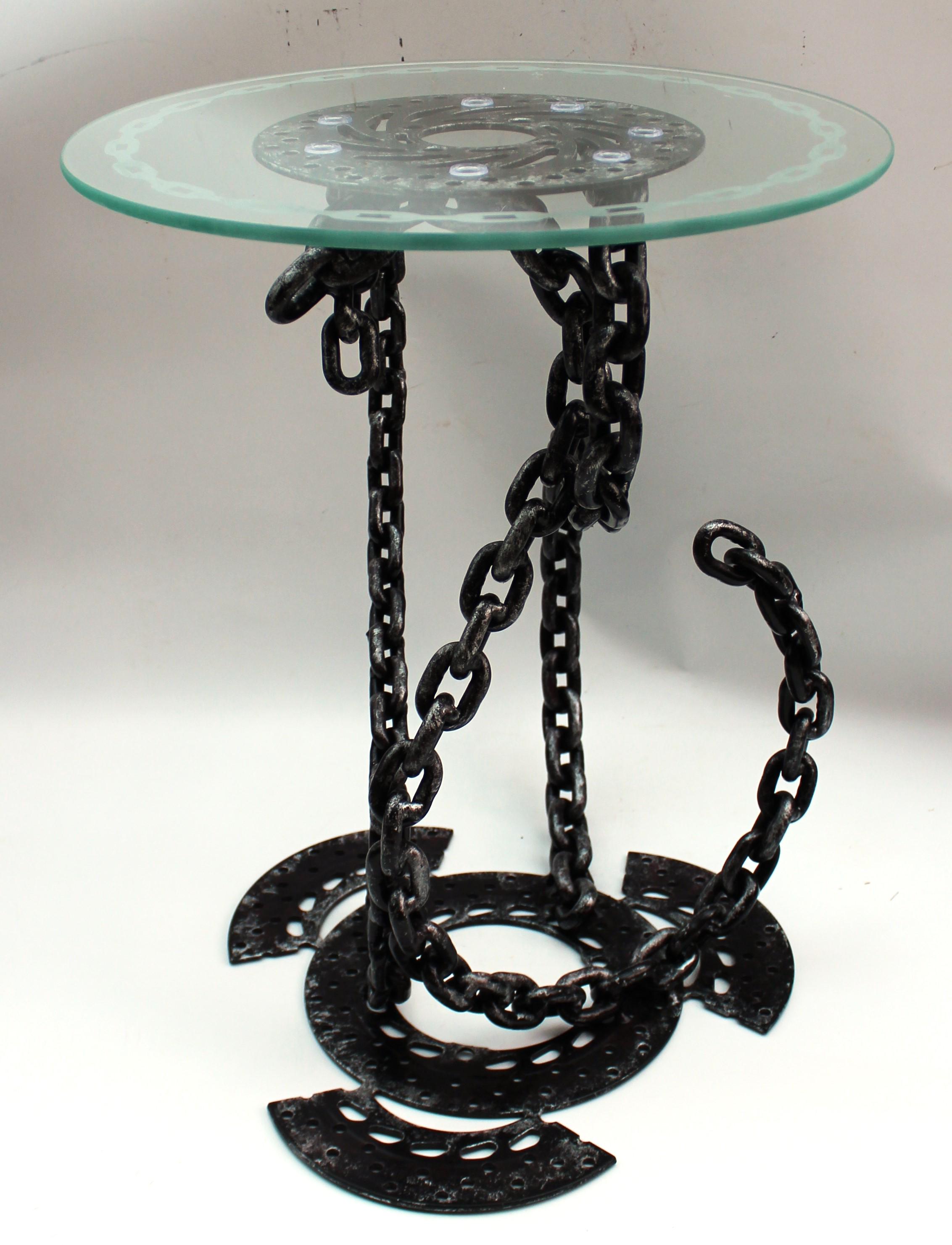 GOTHIC Link Chain Unique Wine Table Statement Furniture With Etched ...