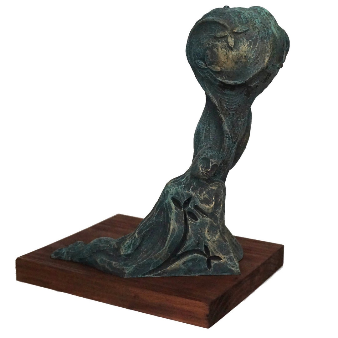 Adam & Eve Modernist Statuette With Tree of Knowledge, Modernist ...