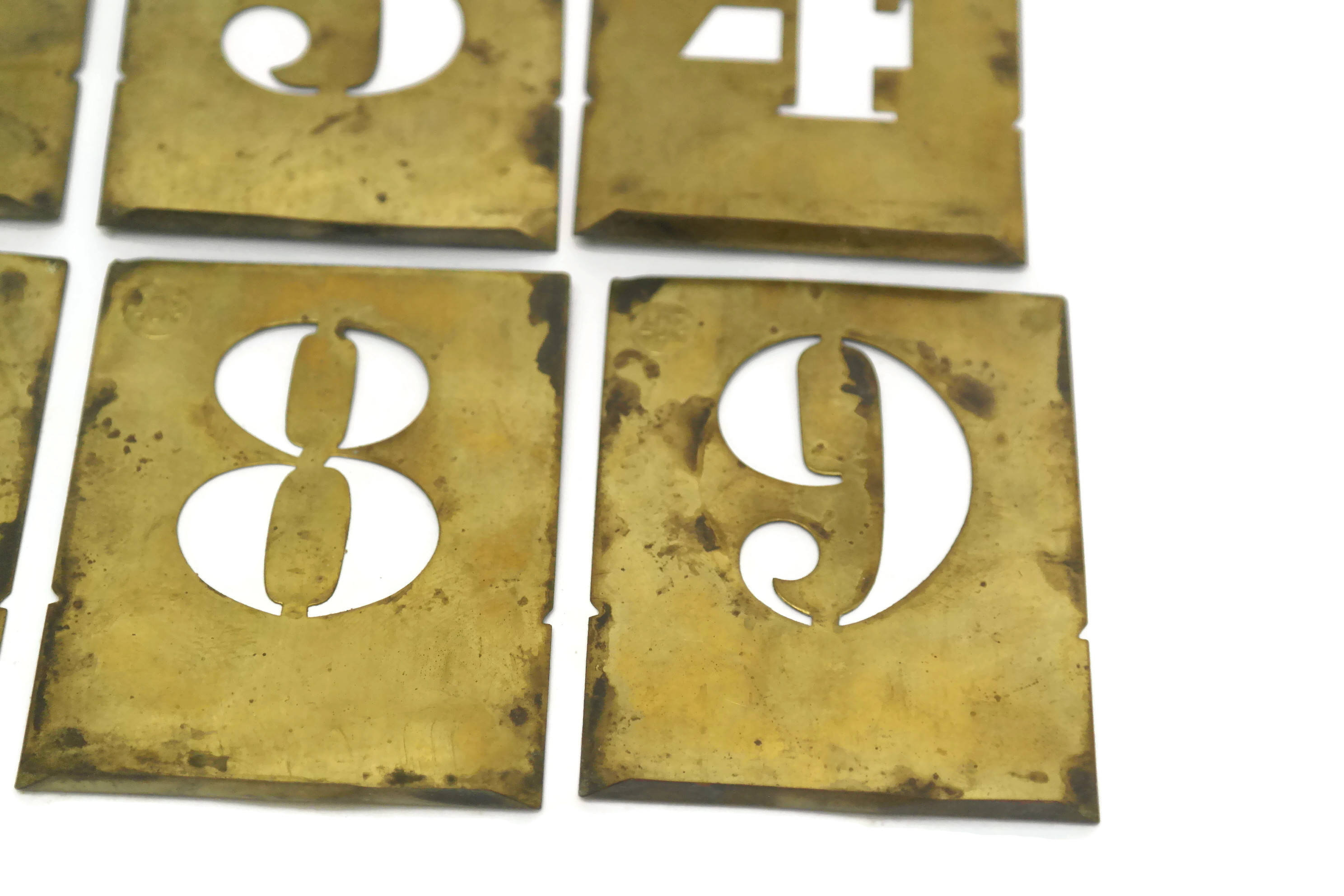 Brass Number Stencil Set Industrial Number Decor French Vintage Brass brass-number-stencil-set-industrial-number-decor-french-vintage-brass