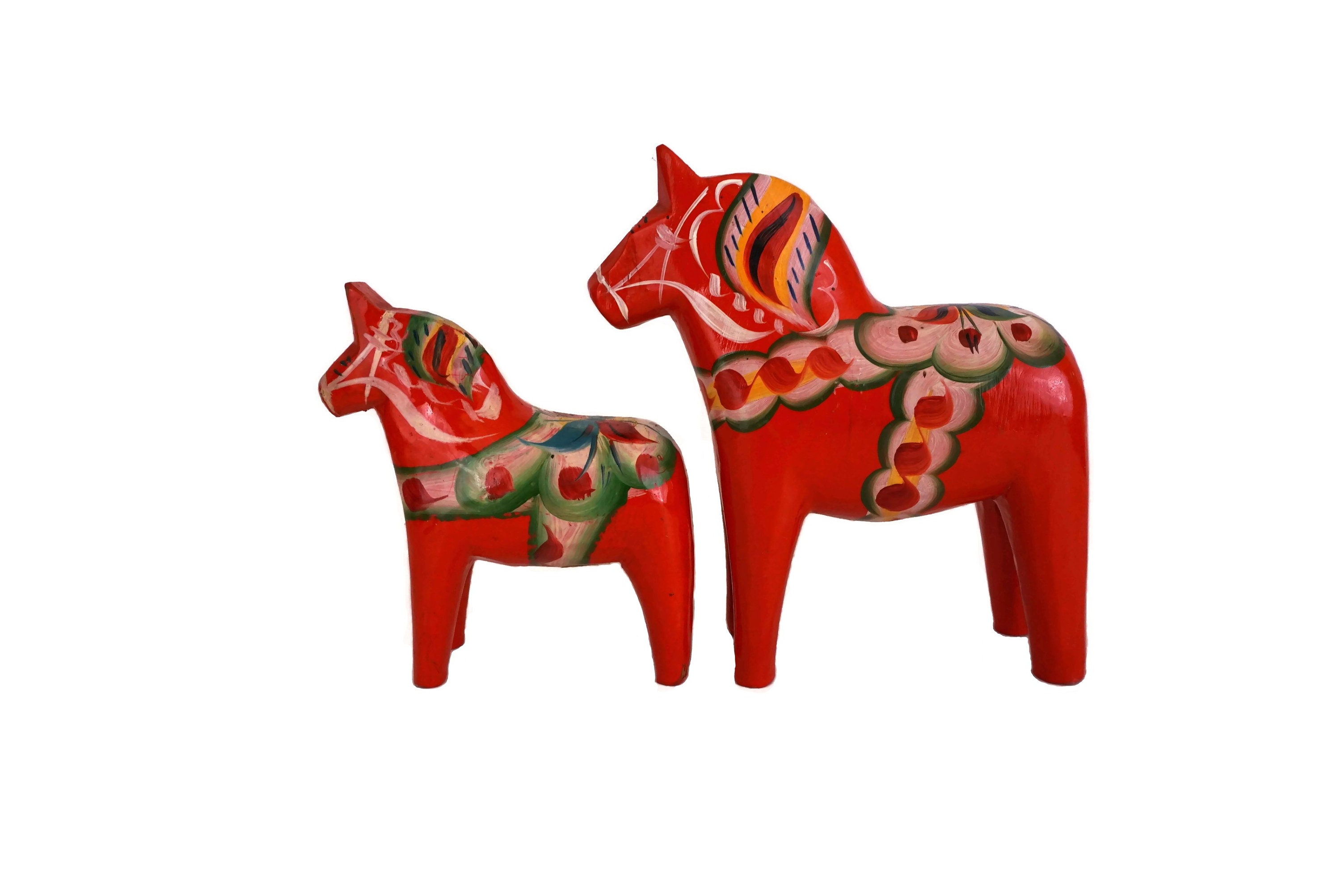 Vintage Swedish Dala Horse Figurine, Set of 2, Dalecarlian Folk Art ... Vintage Swedish Dala Horse Figurine, Set of 2, Dalecarlian Folk Art ...