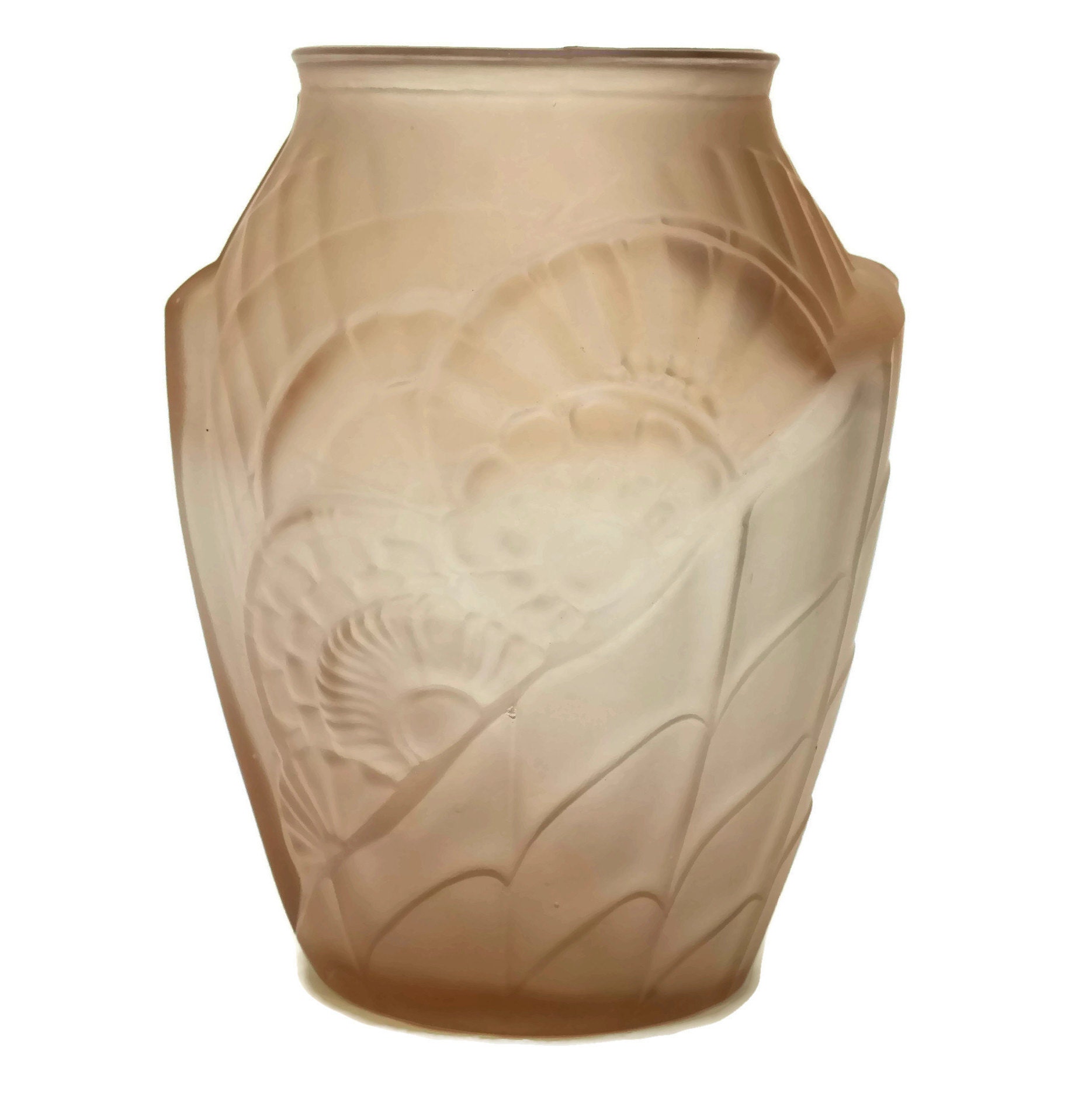 Art Deco Pink Glass Vase