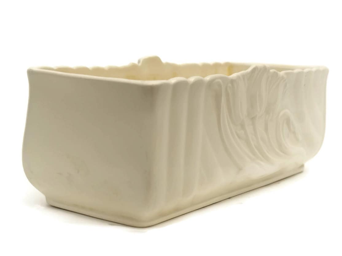 Art Deco Planter. Spode Velamour White Ceramic Tulip Vase. Vintage ...