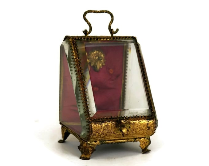 Antique Pocket Watch Display Case. French Jewelry Casket. Bevelled ...