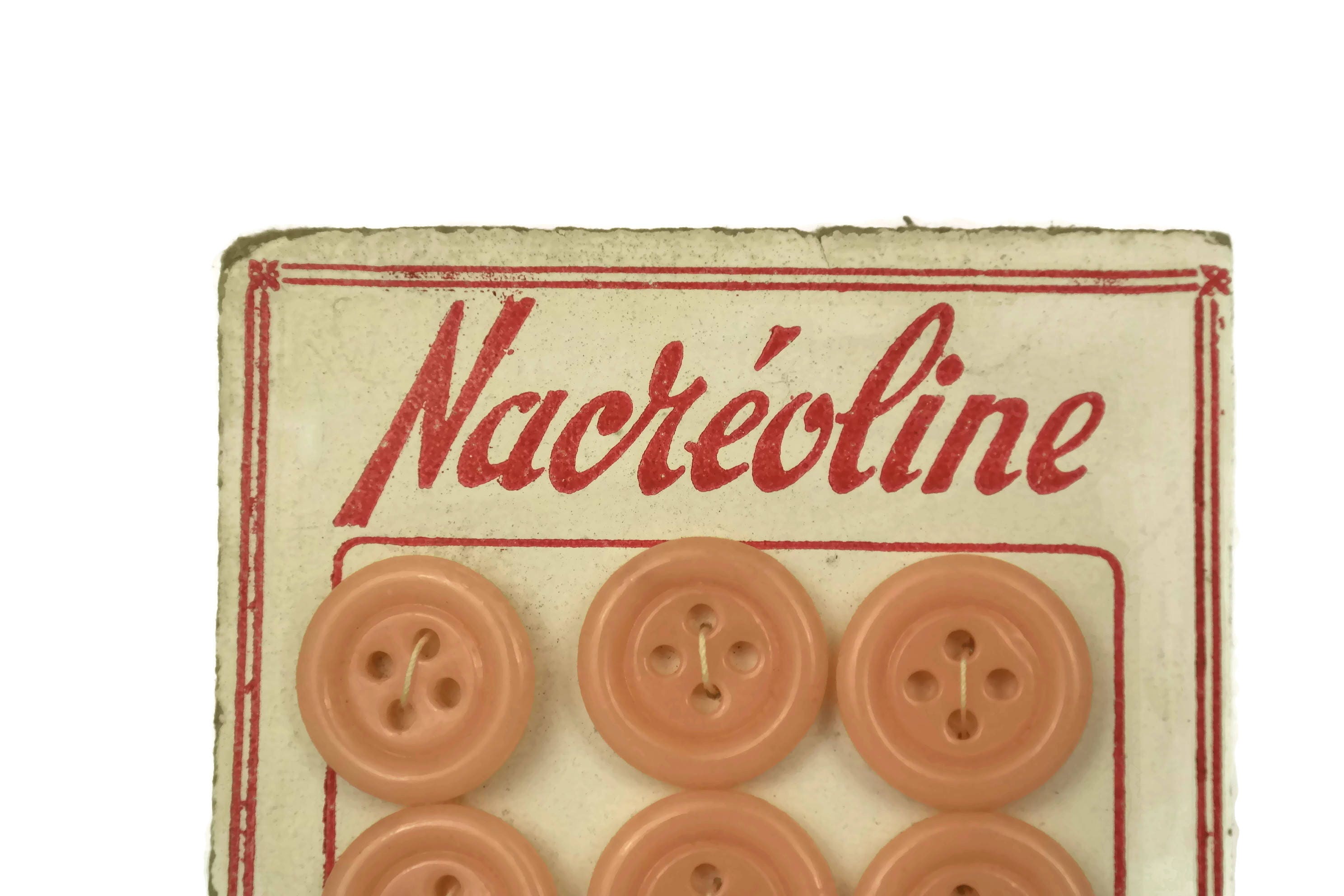 Vintage Pink Sewing Button Sample Card