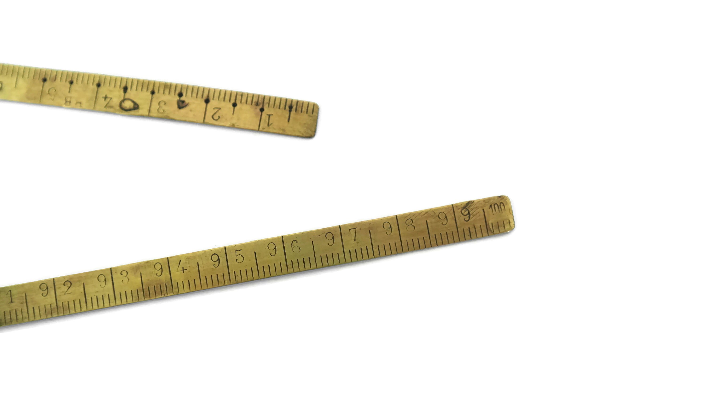 Vintage Brass Folding Meter Ruler, Carpenter's Extension Measuring Yard ...