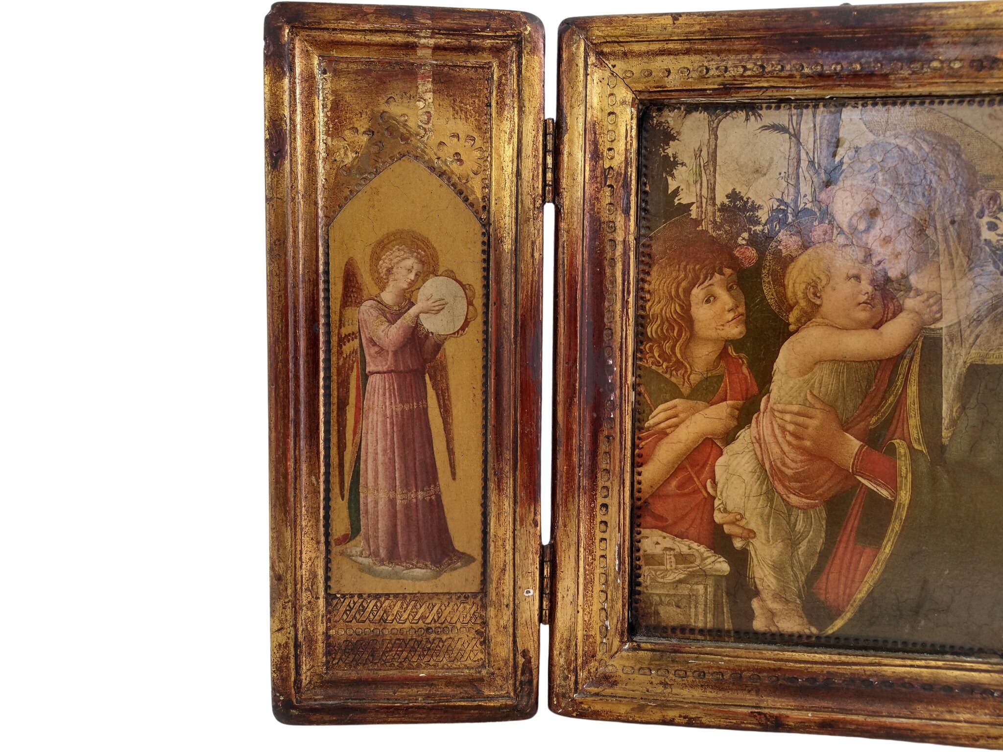 Florentine Triptych Home Altar With Angels Botticelli Madonna | Etsy