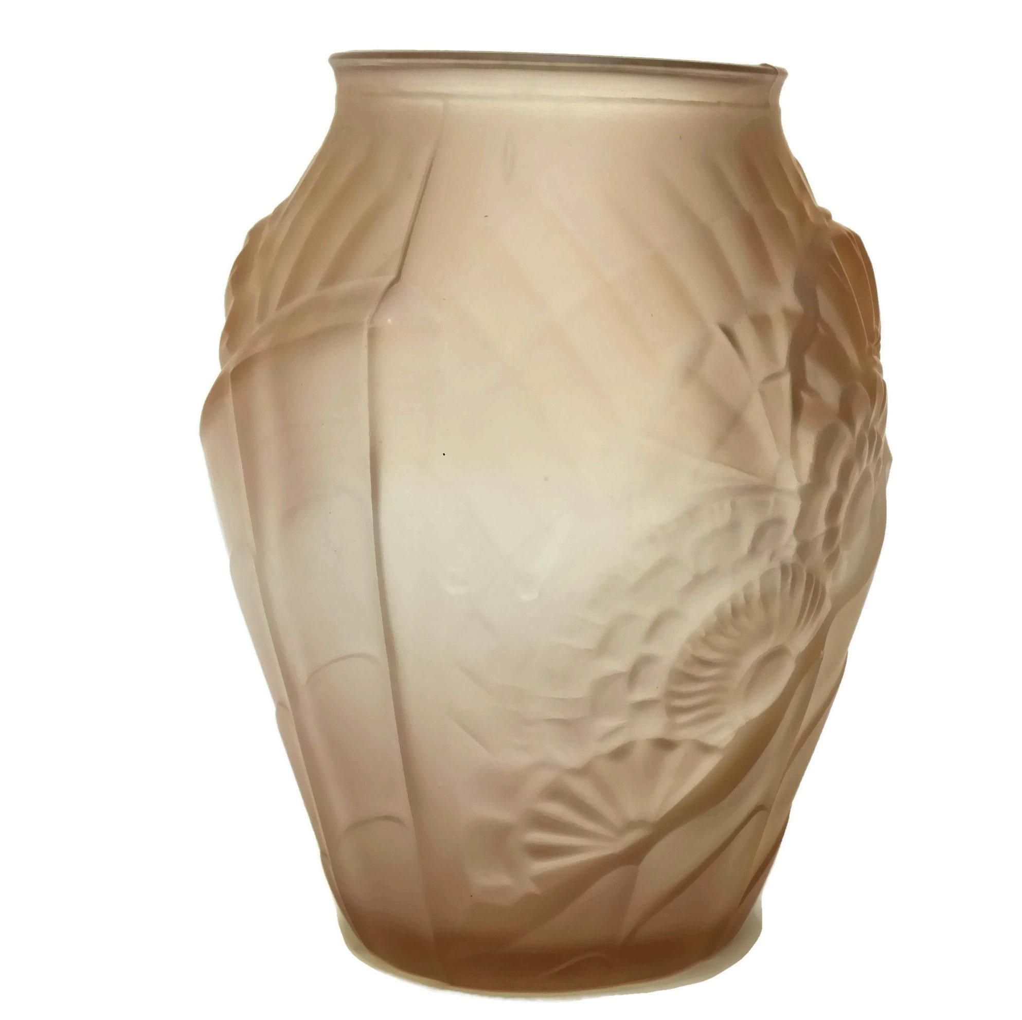 Art Deco Pink Glass Vase