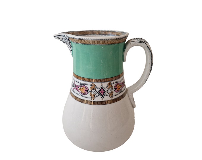 19th Century Copeland Pottery Pitcher, Antique Stoneware English ...