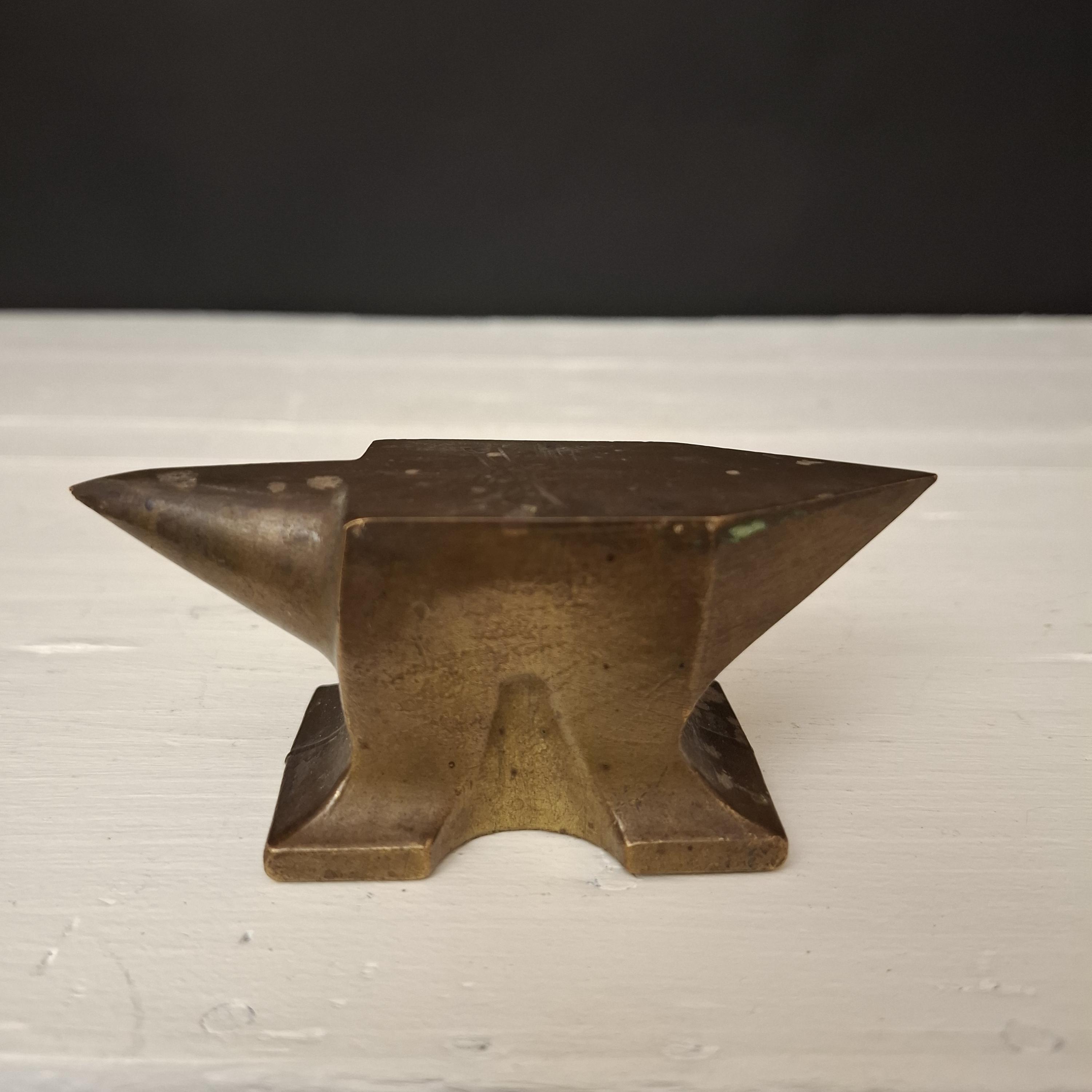 Brass Jeweler Miniature Anvil, French Jewelry Maker Tool, Craft Supplies