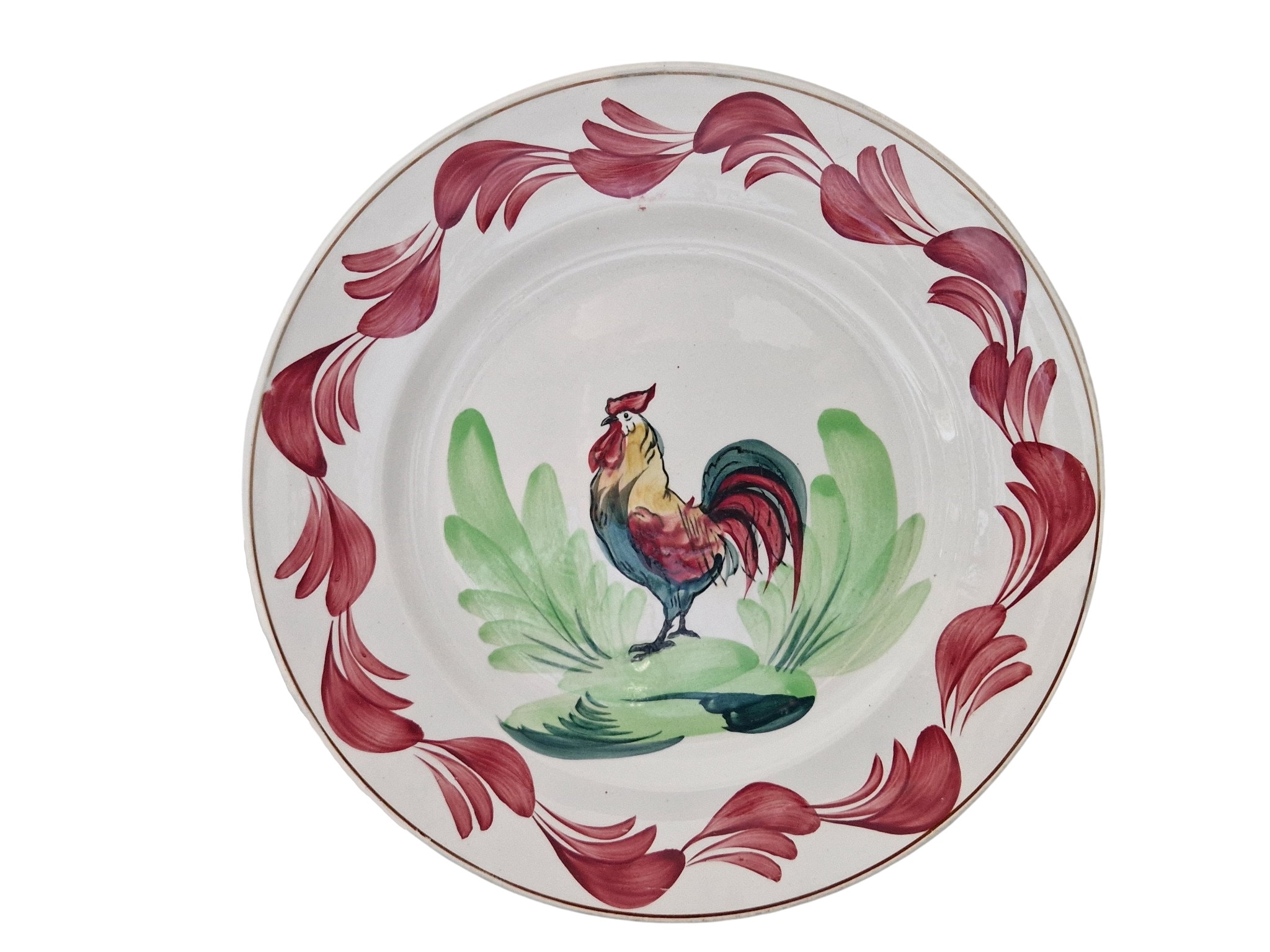 Hand Painted French Ironstone Rooster Plate by Saint Amand, Rustic Farm ...