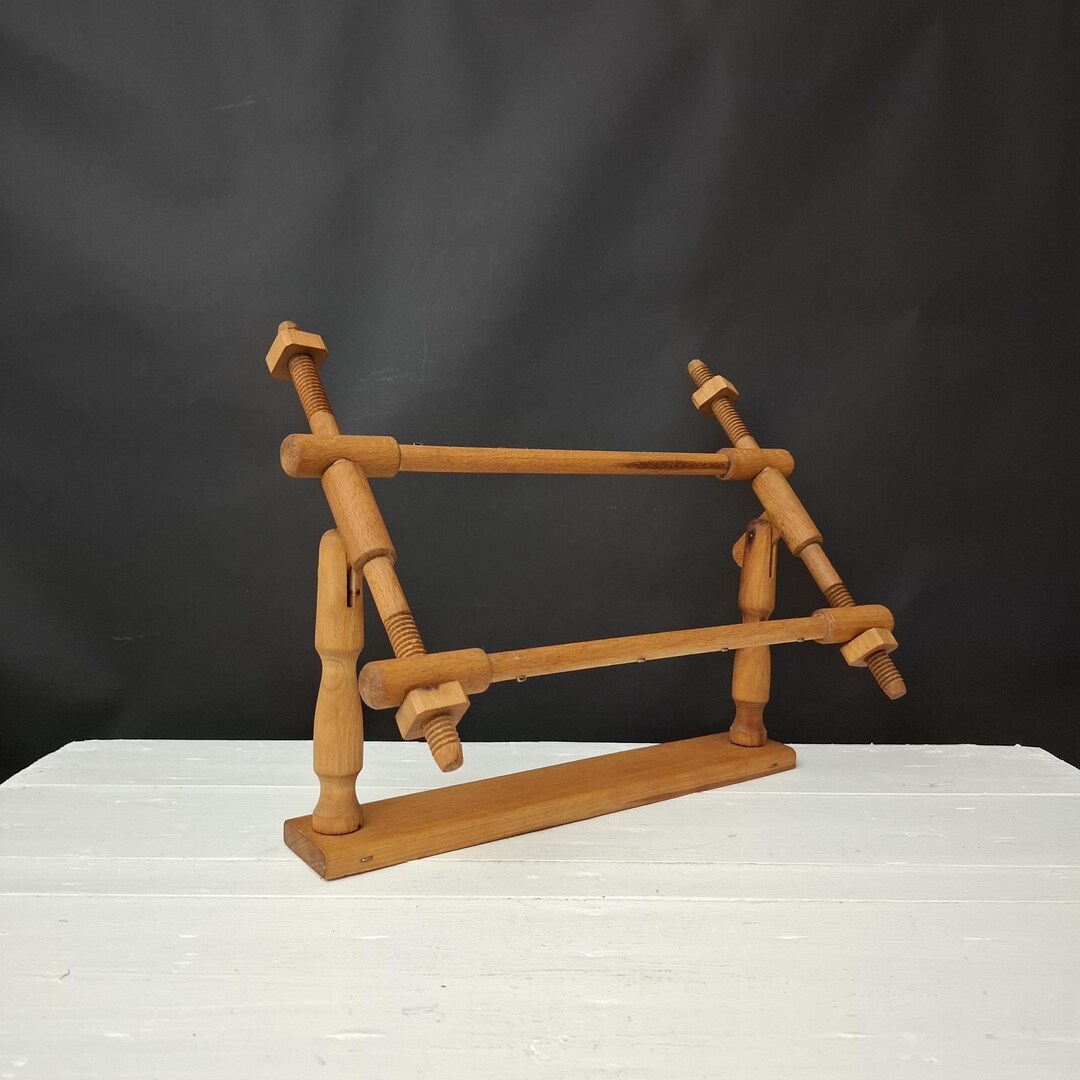 Vintage French Tapestry Frame Stand, Table Top Embroidery Work and ...