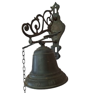 Wall Mount Brass Front Porch Bell, Mid Century French Outdoor Dinner ...