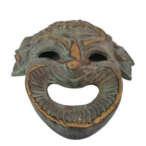 Vintage Bronze Dionysos Wall Mask God of Wine Bacchus | Etsy