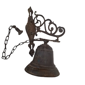 Wall Mount Brass Front Porch Bell, Mid Century French Outdoor Dinner ...