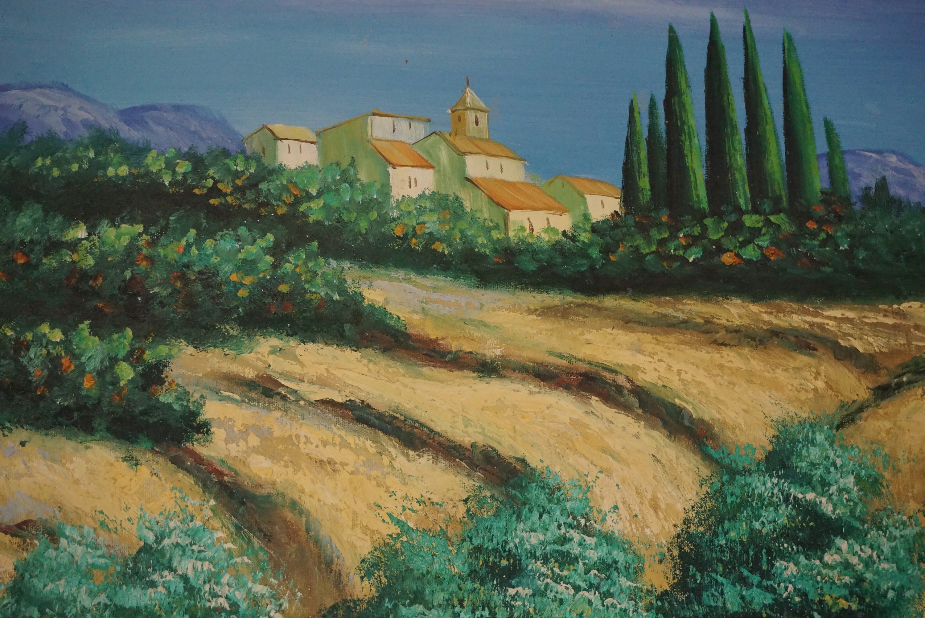 Painting Art & Collectibles Provence Landscape Vineyard Painting 10 x ...