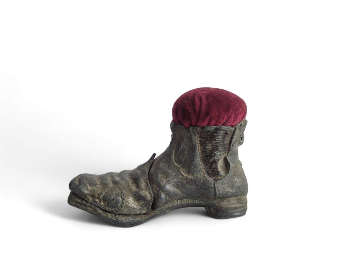 Victorian Old Boot Pin Cushion and Sewing Kit Box, Sewing Gift for Her ...