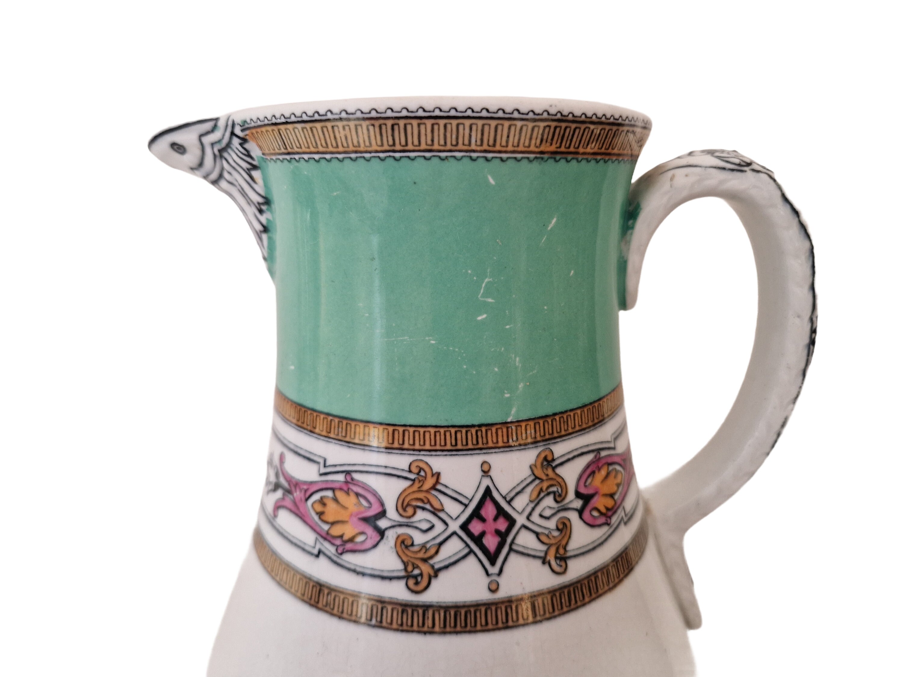 19th Century Copeland Pottery Pitcher, Antique Stoneware English ...