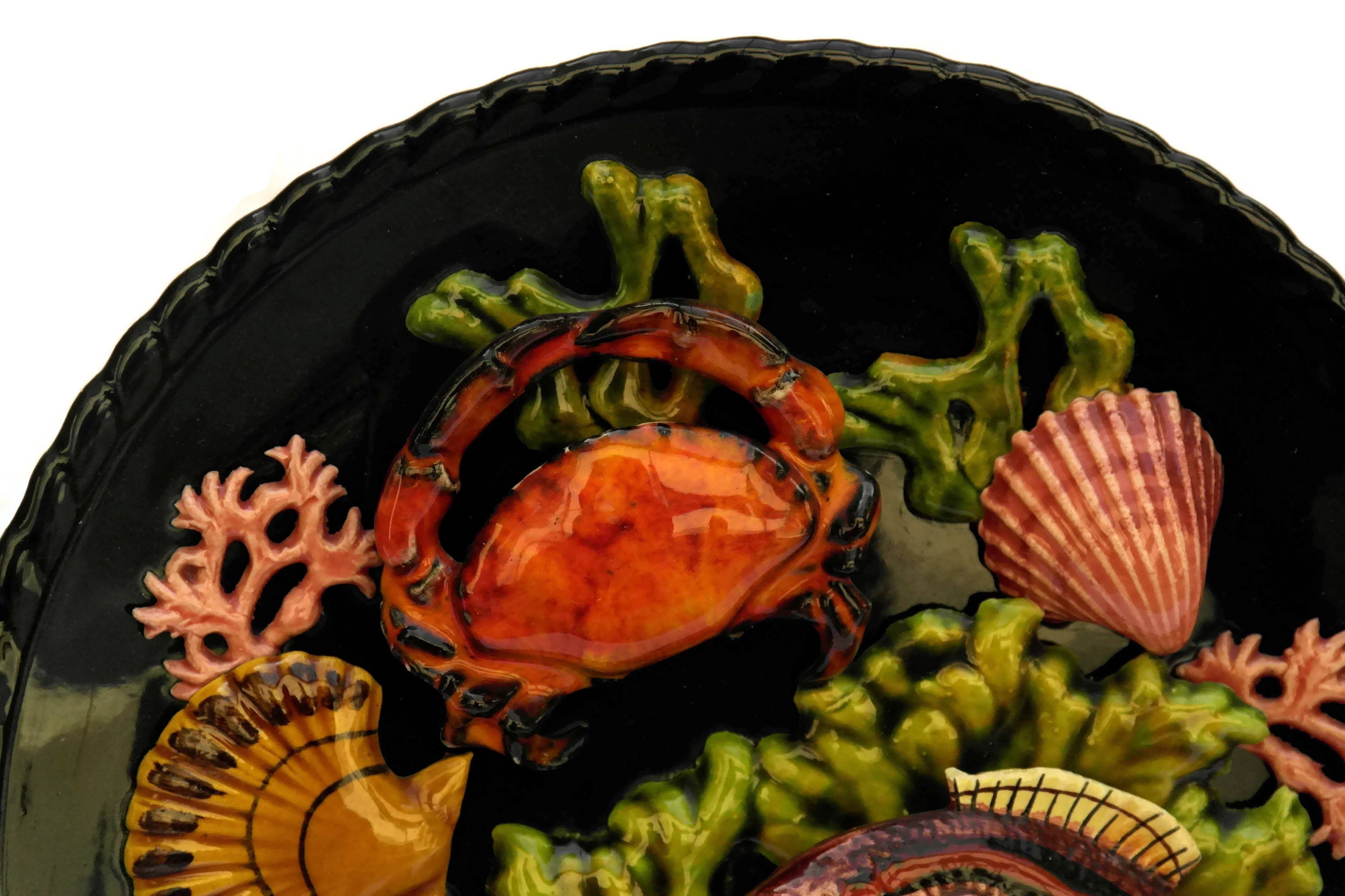French Majolica Fish Palissy Plate.