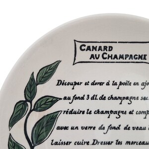 French Duck With Champagne Recipe Wall Plate by GIEN Rustic - Etsy