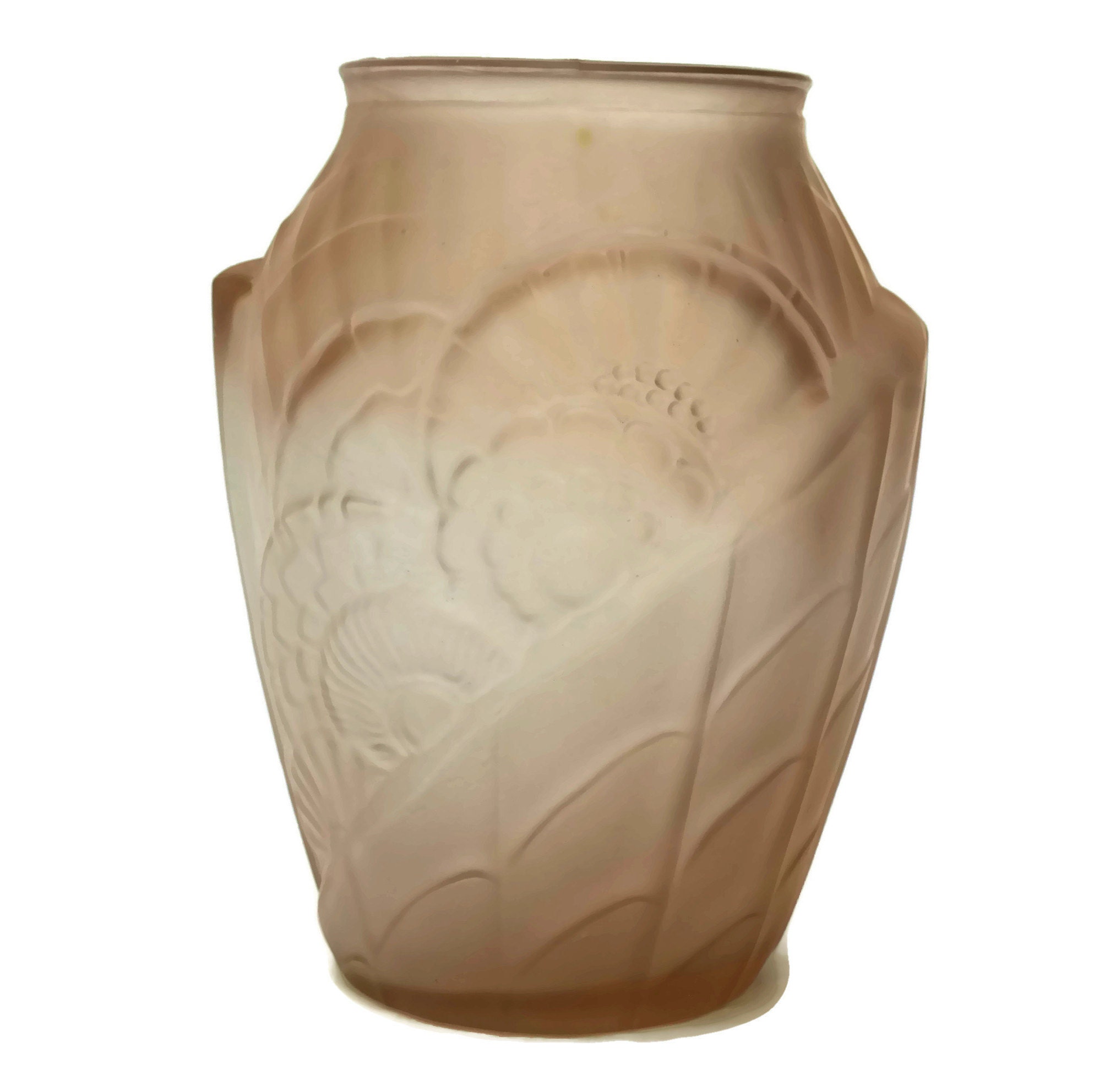 Art Deco Pink Glass Vase