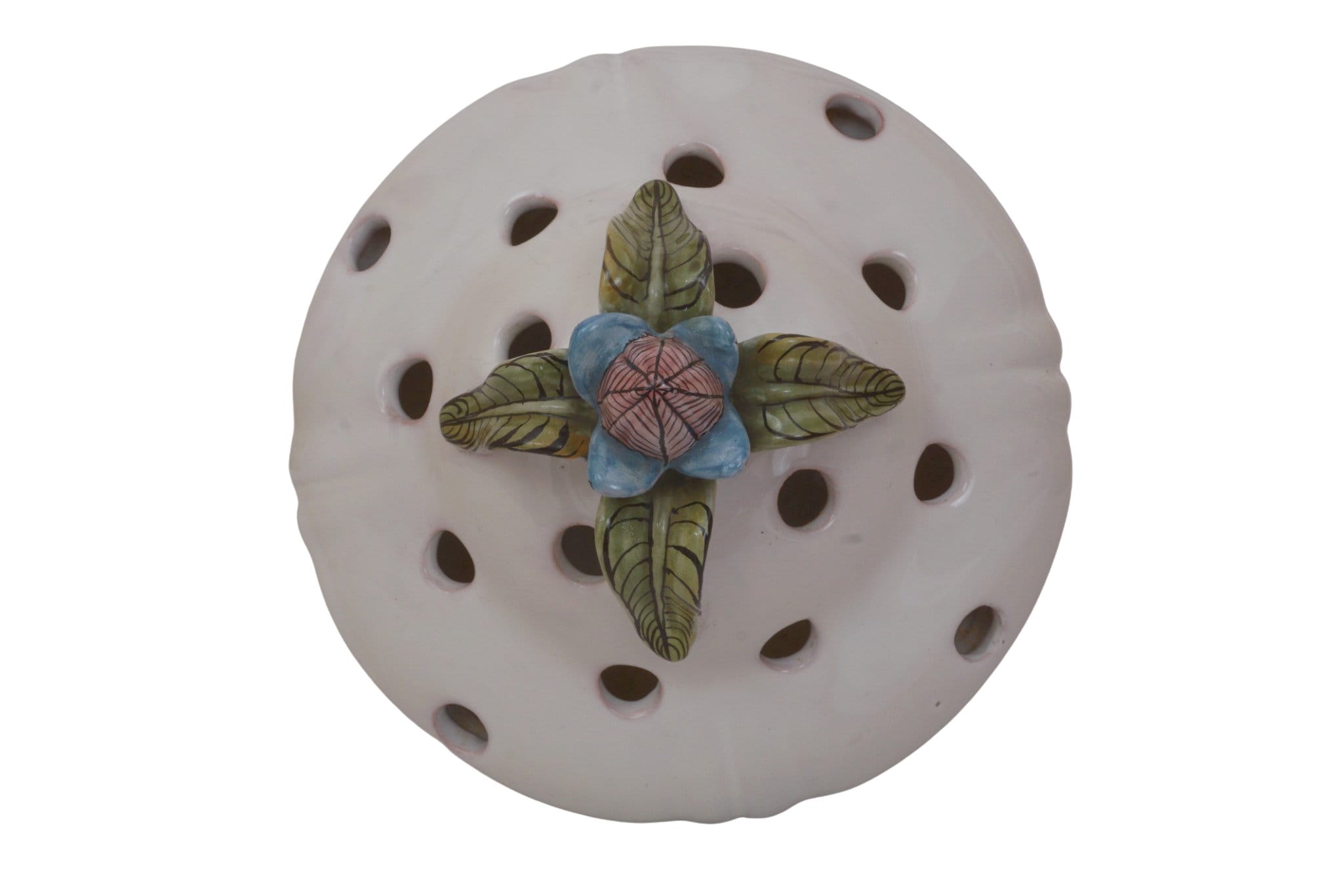 French Ceramic Tulip Vase by Moustiers, Hand Painted Pottery Flower Urn