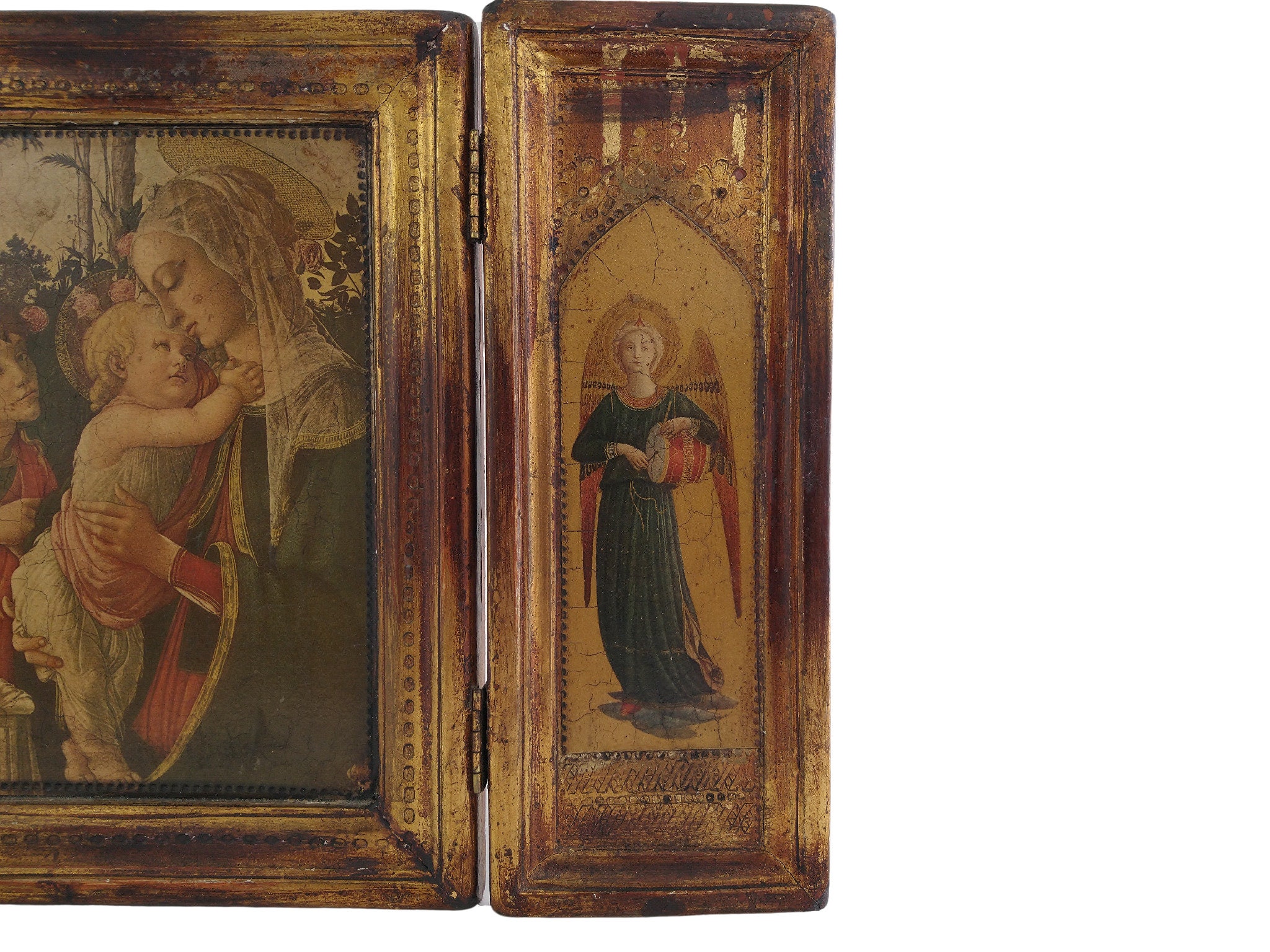 Florentine Triptych Home Altar With Angels Botticelli Madonna | Etsy