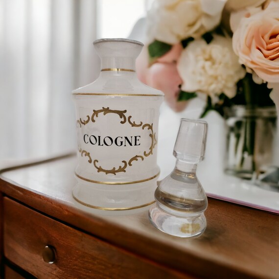 Antique French Cologne Bottle, Glass Perfume and Scen… - Gem