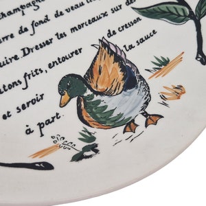 French Duck With Champagne Recipe Wall Plate by GIEN Rustic - Etsy