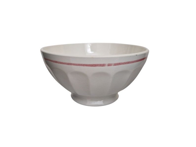 Large French Latte Coffee Bowl With Rose Mid Century Ceramic - Etsy