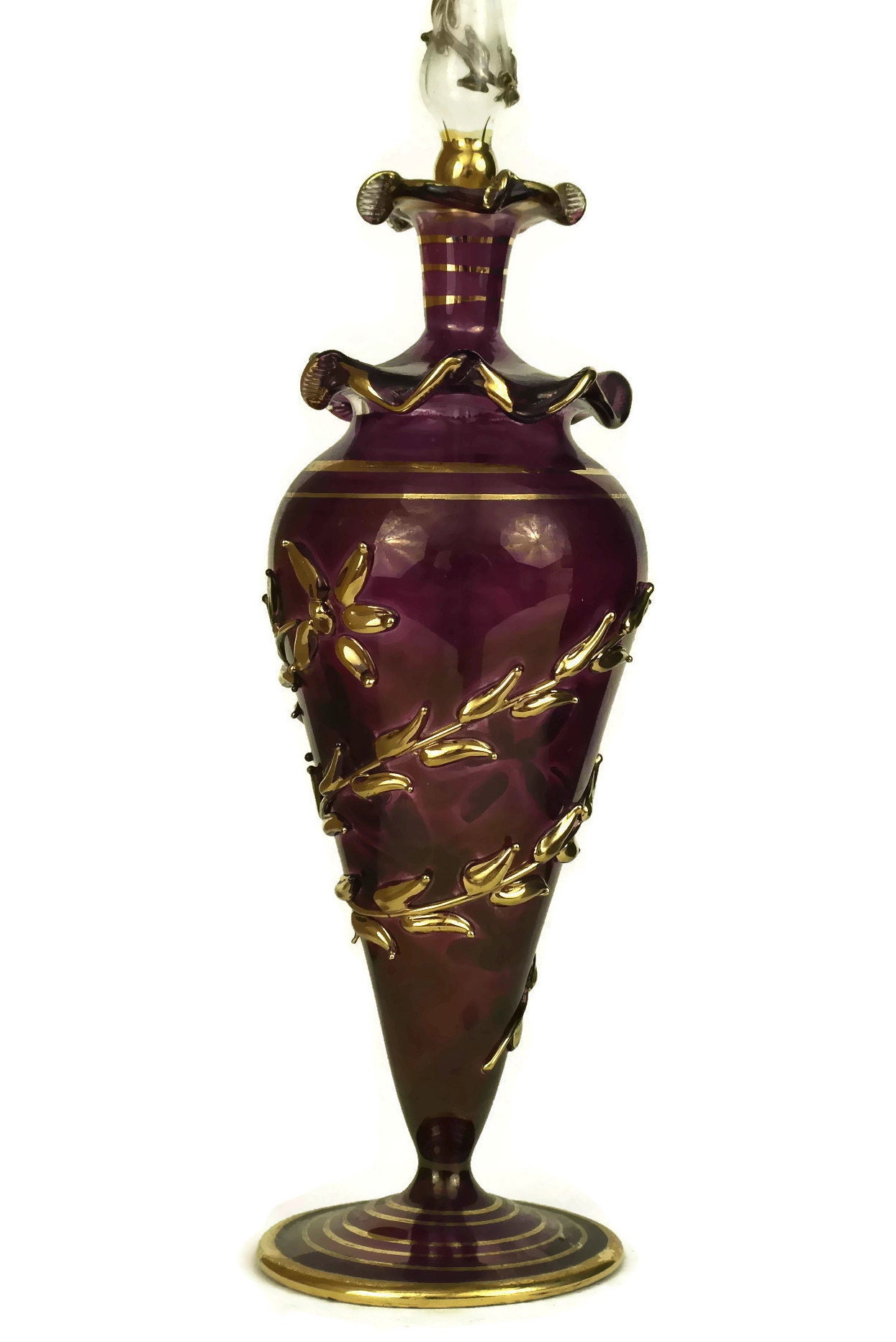 Vintage Venetian Glass Scent Bottle. Red and Gold Italian Murano Glass ... Vintage Venetian Glass Scent Bottle. Red and Gold Italian Murano Glass ...