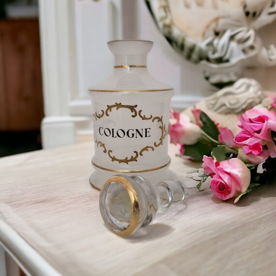Antique French Cologne Bottle, Glass Perfume and Scen… - Gem