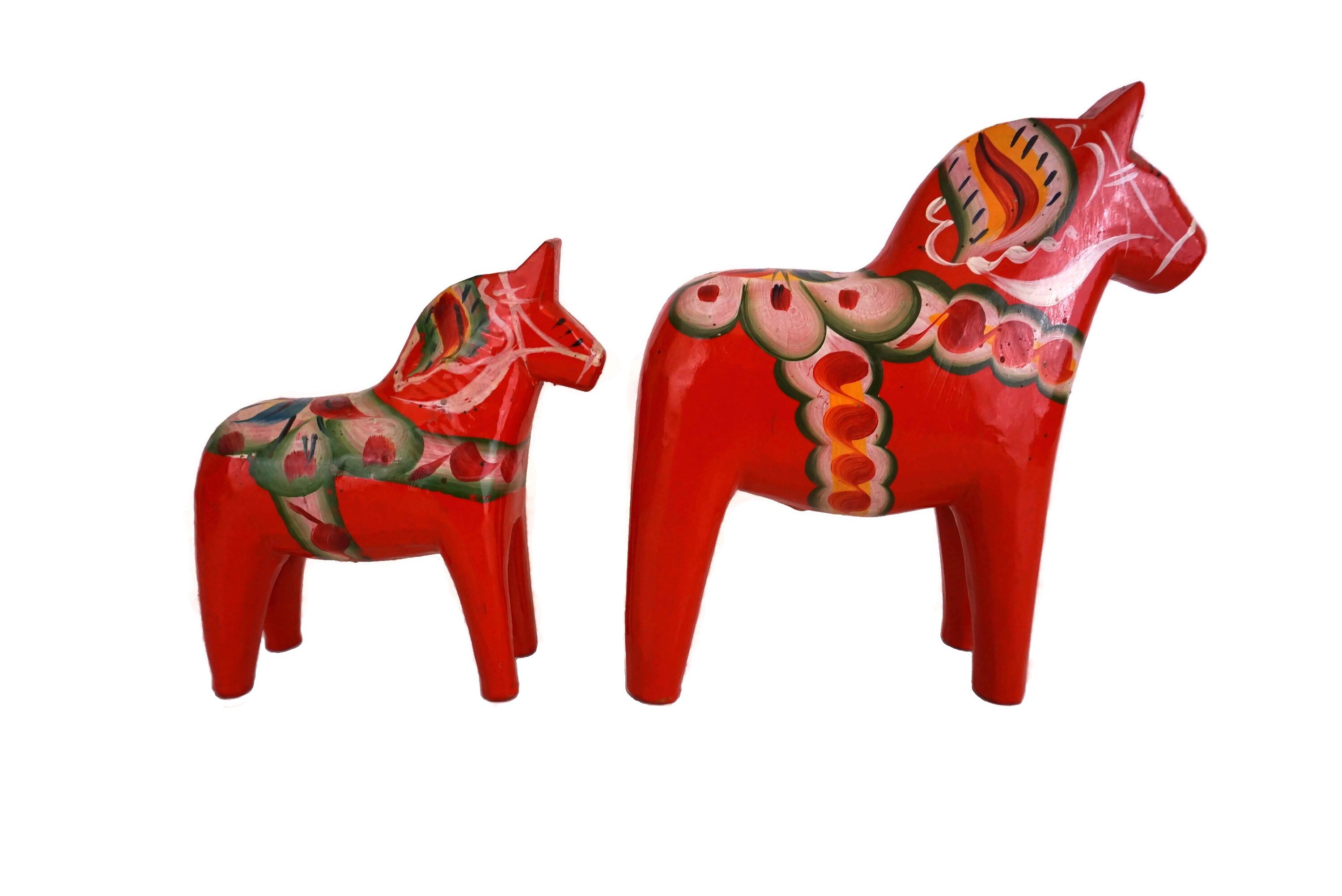 Vintage Swedish Dala Horse Figurine, Set of 2, Dalecarlian Folk Art ... Vintage Swedish Dala Horse Figurine, Set of 2, Dalecarlian Folk Art ...