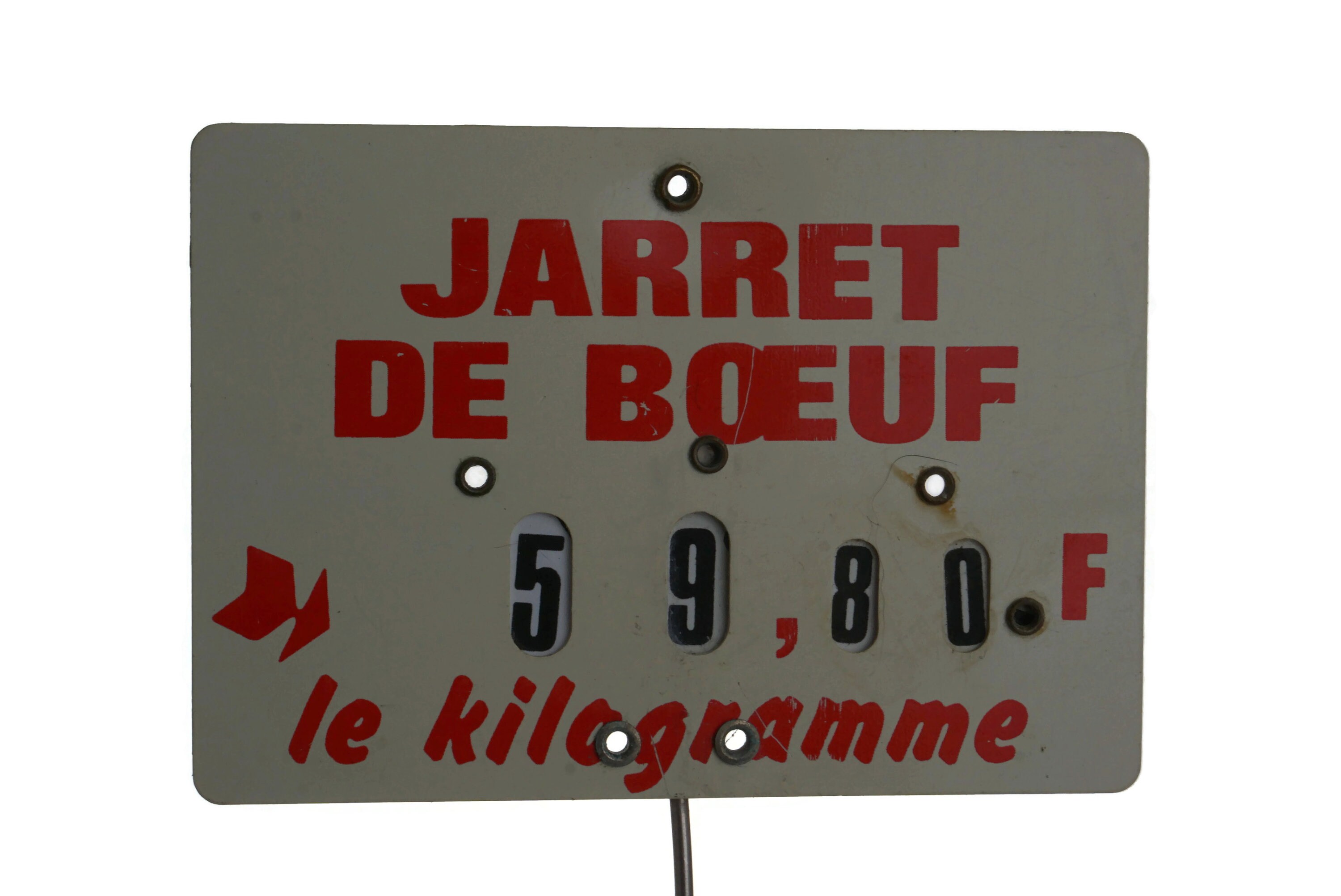 Butchers Beef Price Ticket Labels, Set of Vintage French Store Display ...