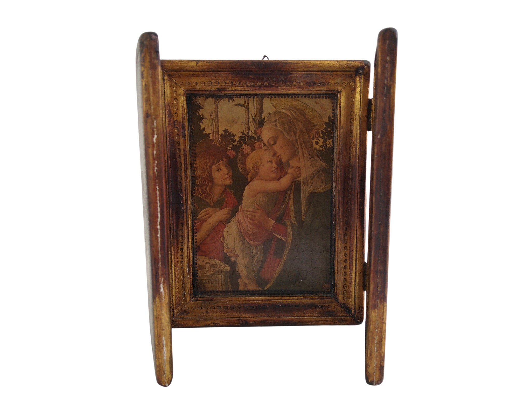 Florentine Triptych Home Altar With Angels Botticelli Madonna | Etsy