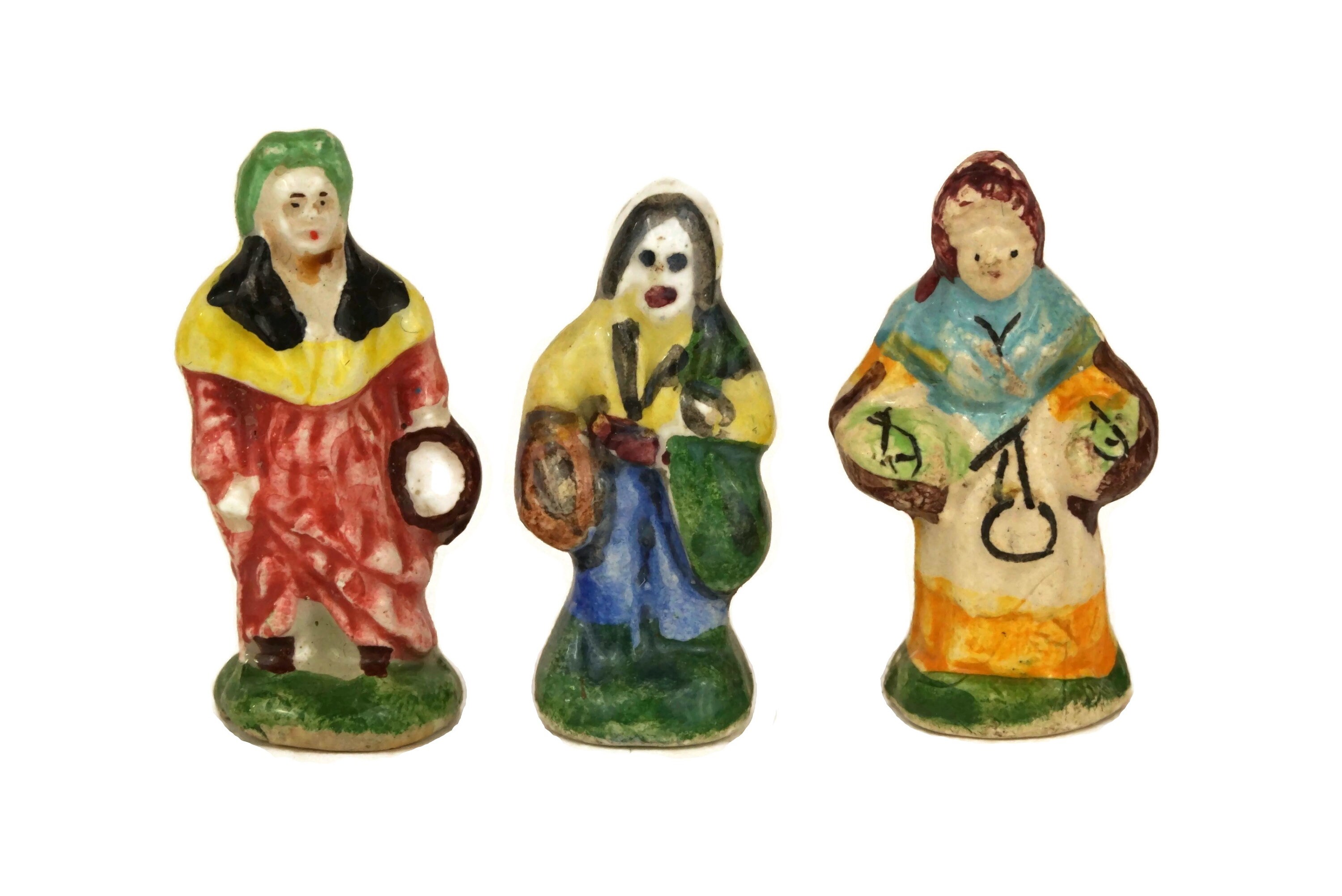 French Feves Christmas Nativity Set, 25 Miniature Ceramic Figurines ...