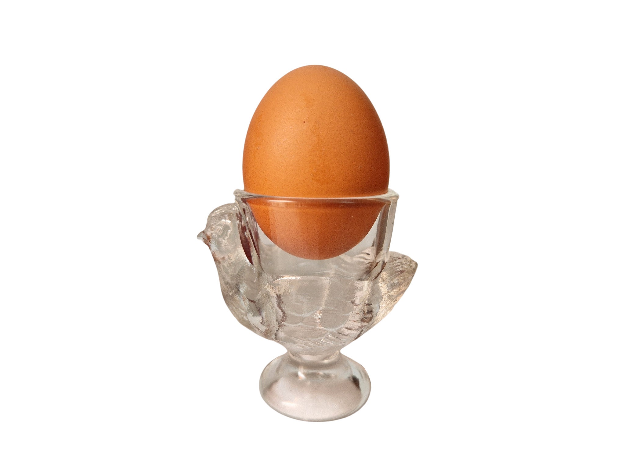 RESERVED for Chris. Set of 3 Vintage French Glass Chicken Egg Cups ...