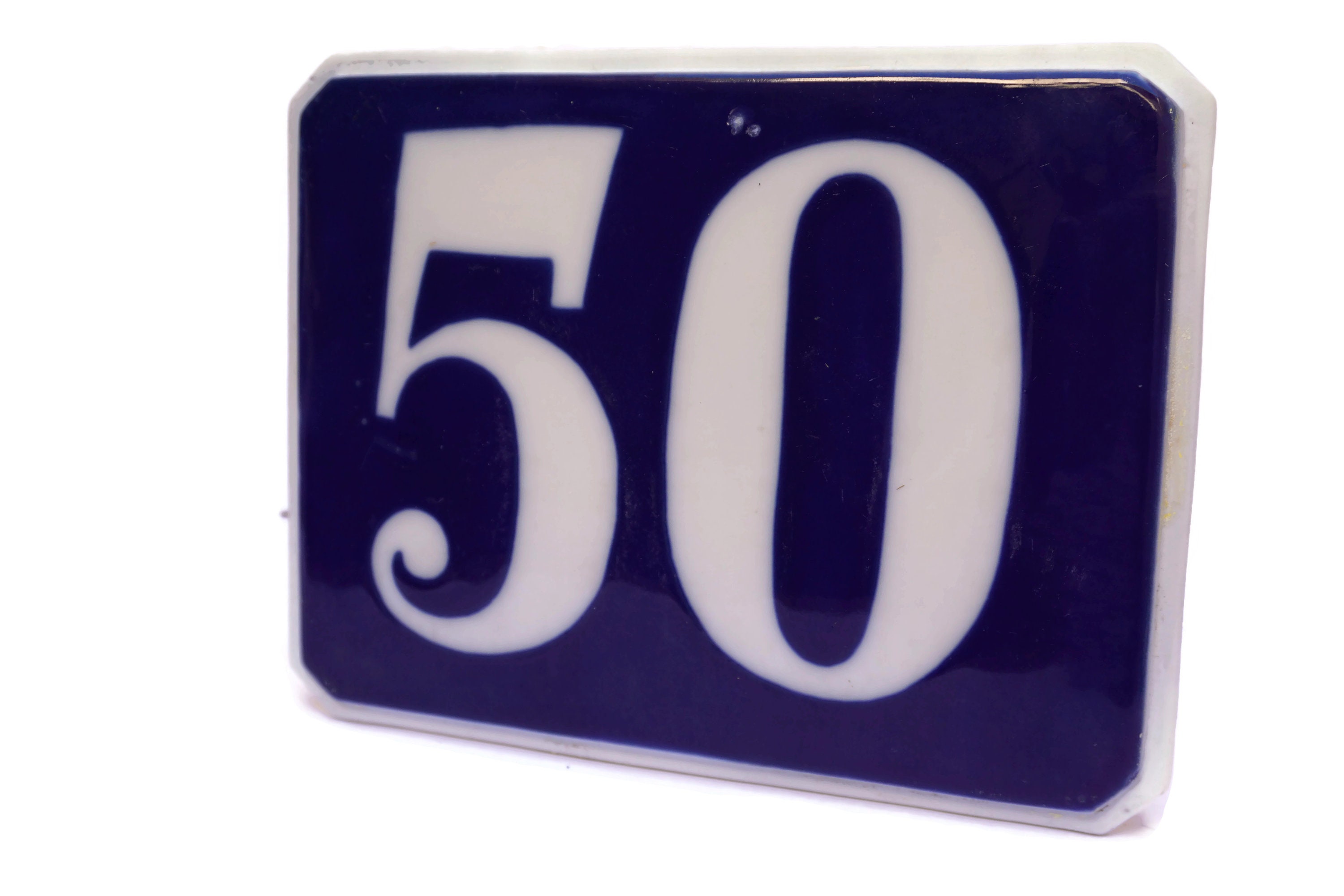 French Porcelain House Number 50, Antique Front Door Address Sign ...