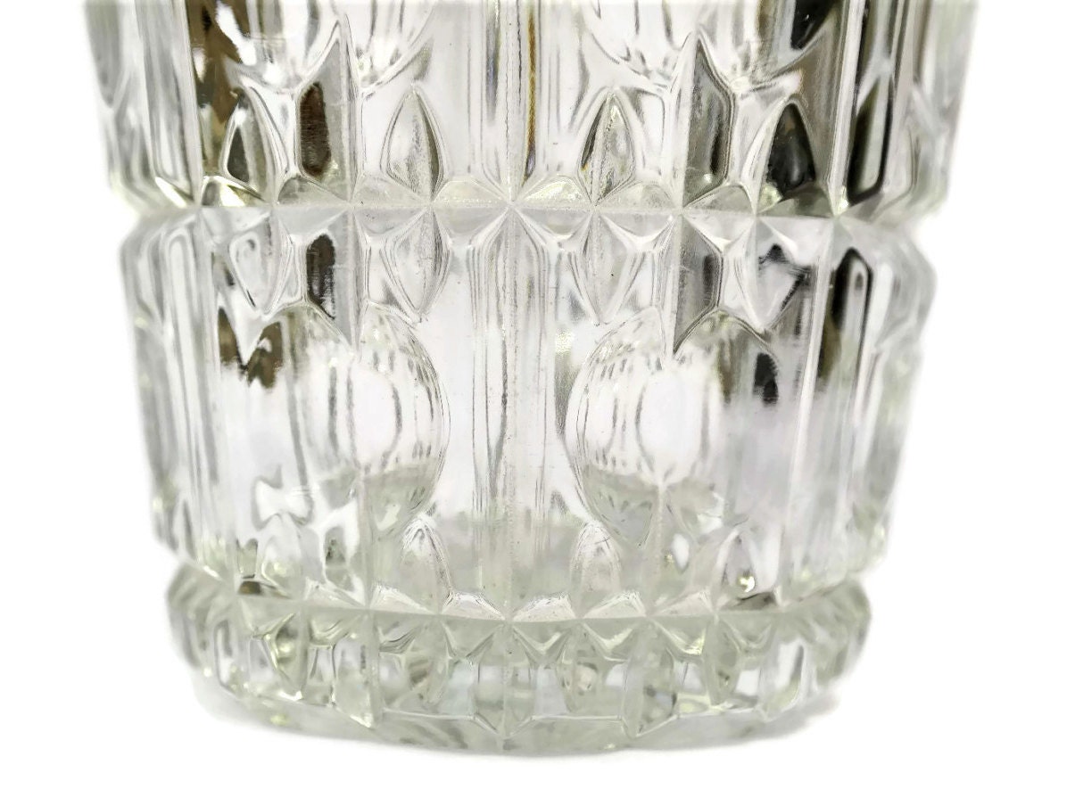 Vintage Glass Ice Bucket Retro Barware